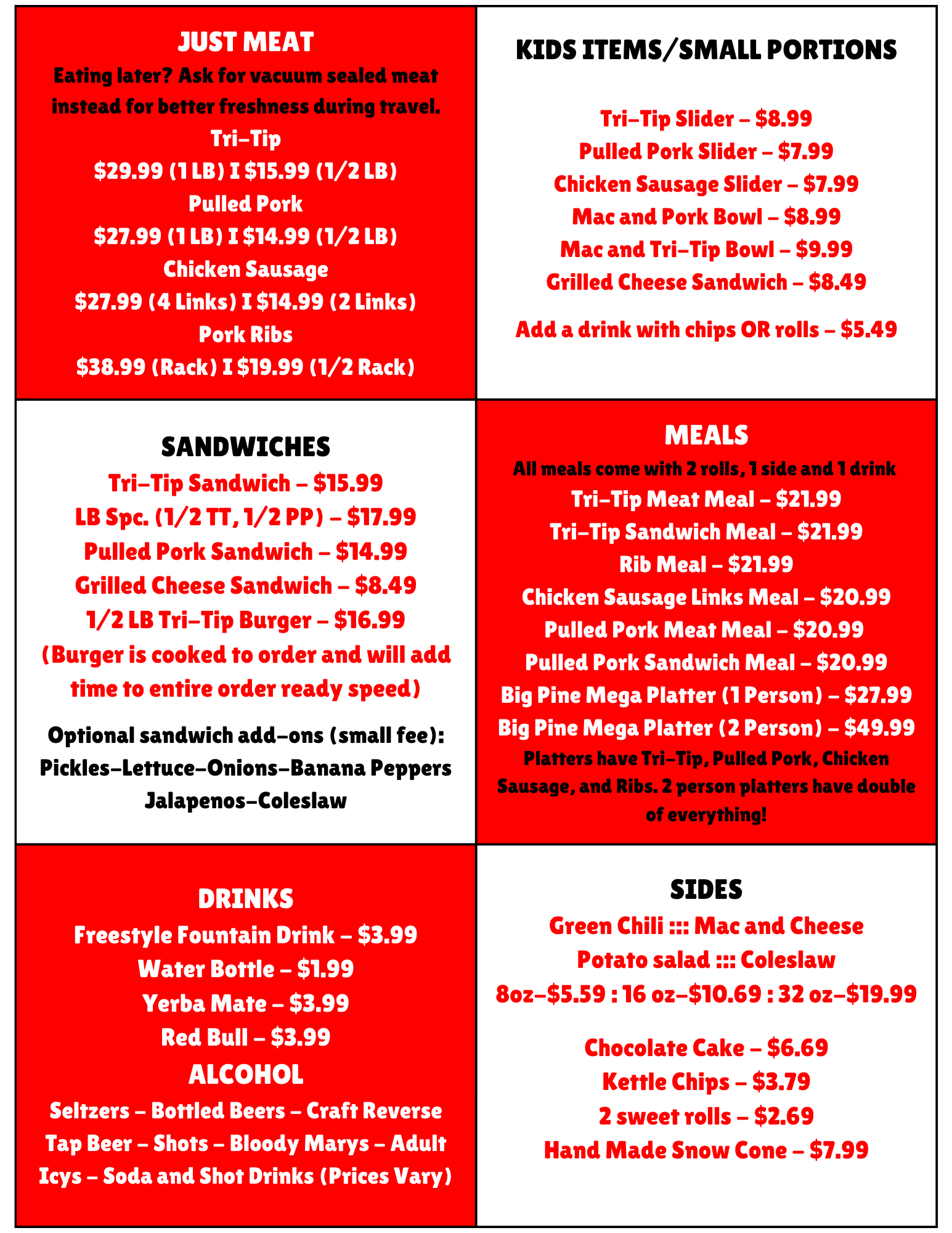Copper Top BBQ Restaurant Menu | Copper Top BBQ